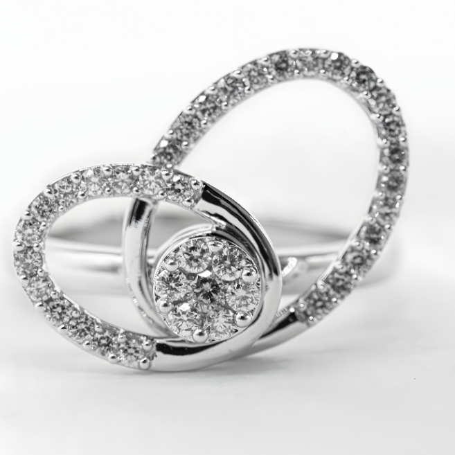 Spinner Ring | 14K White Gold 0.55CT Diamond Spinner Ring